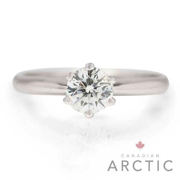 18ct White Gold 0.70ct Canadian Arctic Round Brilliant Diamond 6-Claw ...