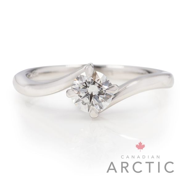 Plat 0.46ct Canadian Arctic Round Brilliant Twist Solitaire | Peter Jackson