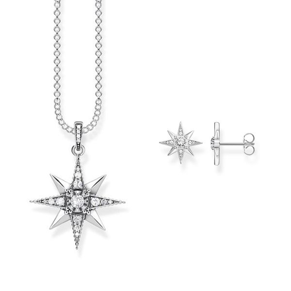 Thomas Sabo Silver Star Necklace Earrings Gift Set | Peter Jackson