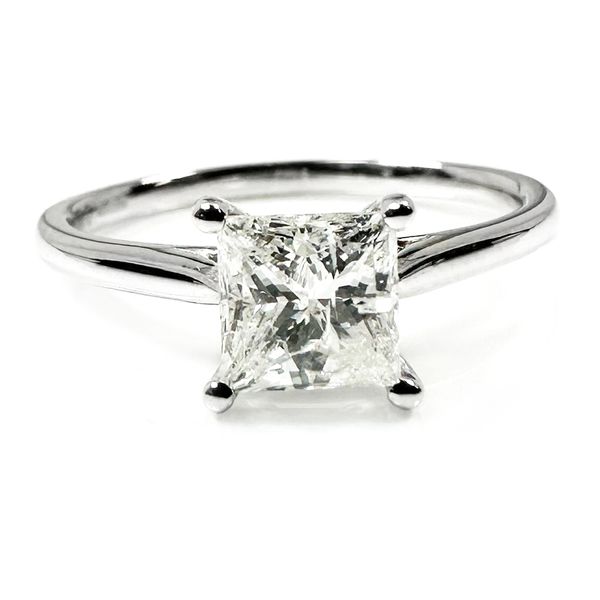 18ct White Gold 1.00ct Princess Cut 4 Claw Solitaire Peter Jackson