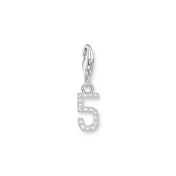 Thomas Sabo Zirconia Number 5 Silver Charm | Peter Jackson