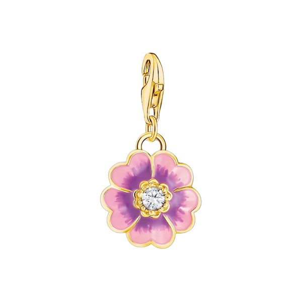 Thomas Sabo Gold-plated Violet Flower Charm| Peter Jackson