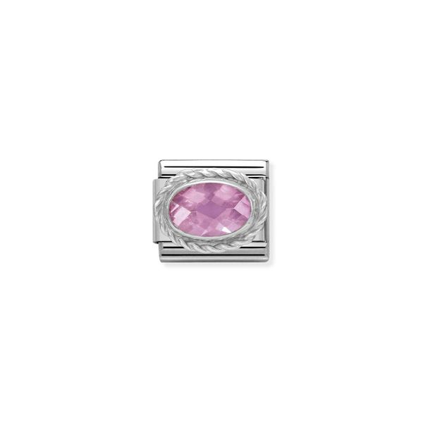 Nomination Composable Link Pink Faceted Oval Silver | Peter Jackson