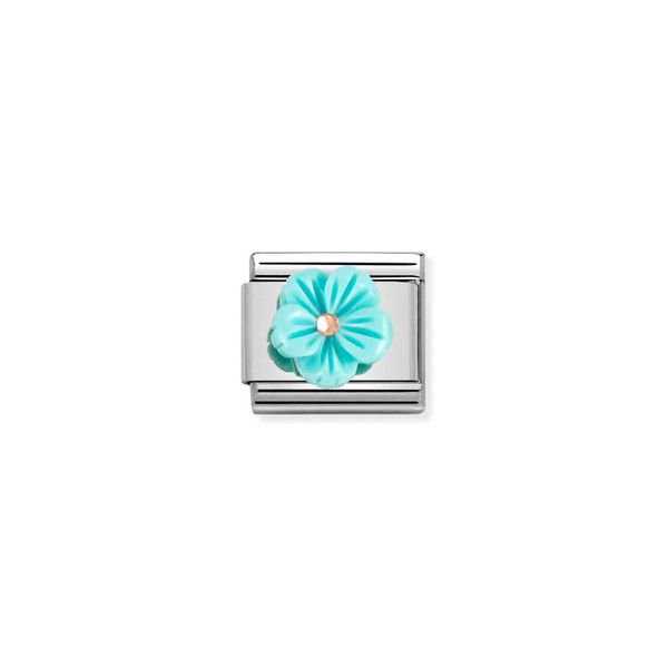 Nomination Composable Link Turquoise Flower Rose Gold | Peter Jackson