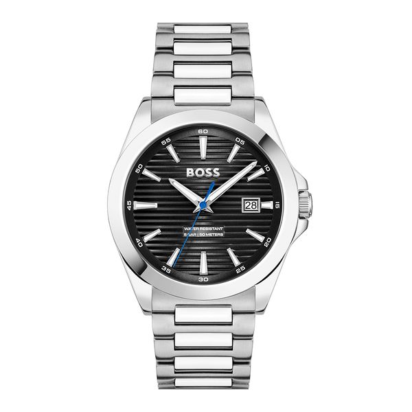 BOSS Strike 41mm Black Steel Mens Quartz Bracelet Watch| Peter Jackson