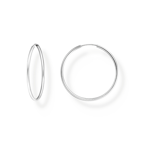 Thomas Sabo 40mm Silver Slim Hoop Earrings | Peter Jackson