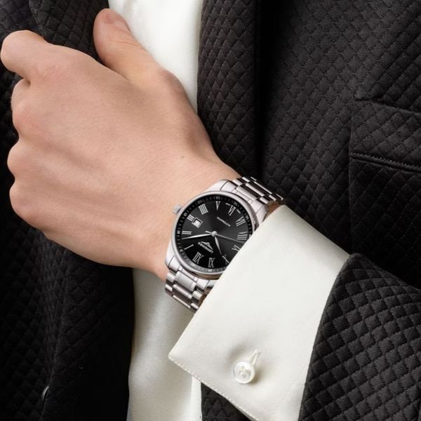 Longines Master Automatic Black Bracelet Watch| Peter Jackson