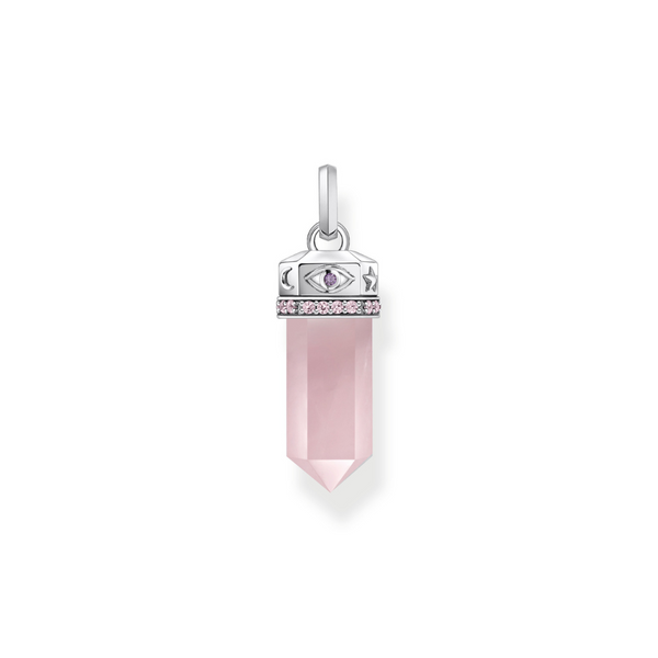 Thomas Sabo hexagonal rose quartz Silver Pendant | Peter Jackson
