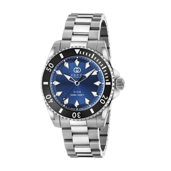 GUCCI Dive Blue 40mm Automatic Bracelet Watch | Peter Jackson Jeweller