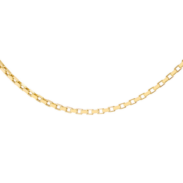 9ct Gold Square Paper link Chain Necklace | Peter Jackson